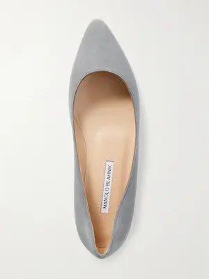Manolo Blahnik Bb Suede Ballet Flats - Gray