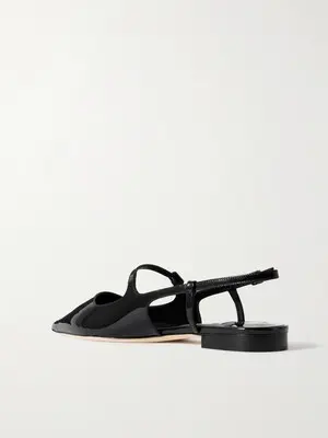 JIMMY CHOO Didi Patent-leather Slingback Flats