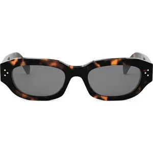 Celine 54mm Geometric Sunglasses - Dark Havana / Smoke
