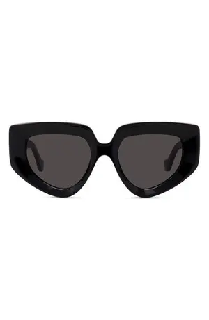 Loewe Anagram Geometric Sunglasses - Shiny Black / Smoke