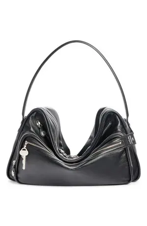 Acne Studios Medium Leather Shoulder Bag - Black