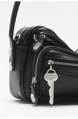 Acne Studios Small Camero Leather Shoulder Bag - Black