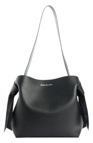 Acne Studios Midi Musubi Leather Shoulder Bag - Black