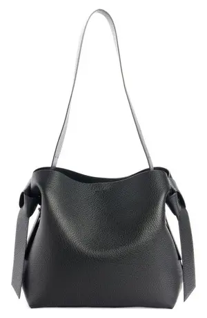 Acne Studios Midi Musubi Leather Shoulder Bag - Black