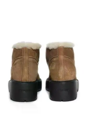 Miu Miu Suede Lace-up Boots - Brown