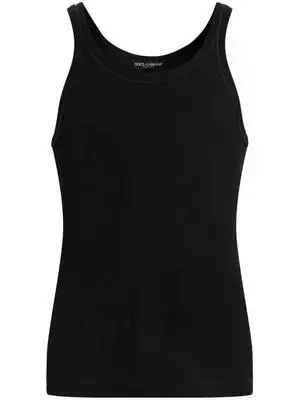 Dolce & Gabbana Logo-patch Tank Top - Black