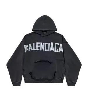 Balenciaga Distressed Tape Logo Hoodie