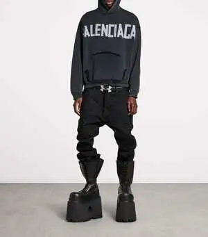 Balenciaga Distressed Tape Logo Hoodie