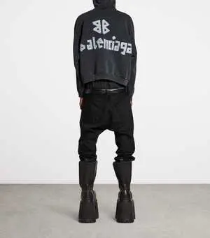 Balenciaga Distressed Tape Logo Hoodie