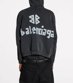 Balenciaga Distressed Tape Logo Hoodie