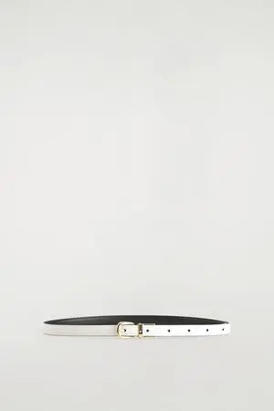 Cos Reversible Leather Belt - White