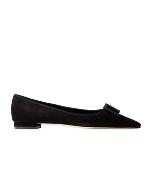 Manolo Blahnik Reador 10 Suede Flats