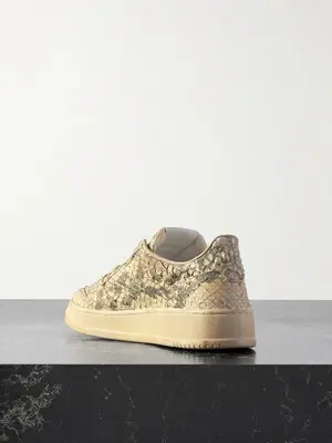 AUTRY Super Vintage Distressed Snake-effect Leather Sneakers - Animal Print
