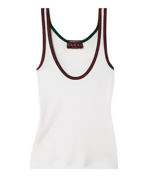 GUCCI Gucci Webbing-trimmed Ribbed Tank