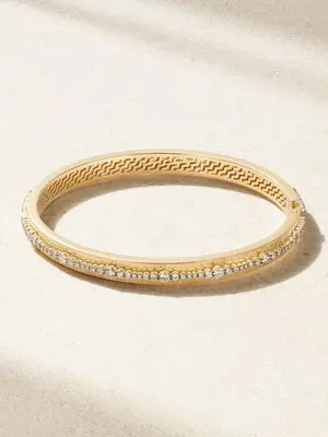 Ileana Makri Ripple Diamond Bangle - Gold