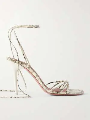 Amina Muaddi Amina Muaddi Lori Snake-Effect Leather Sandals Snake Print
