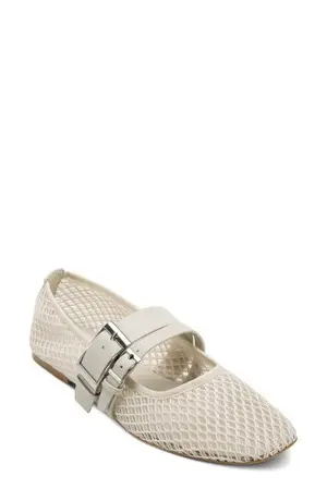 Dkny Dade Buckle Strap Mesh Ballet Flat - Khaki