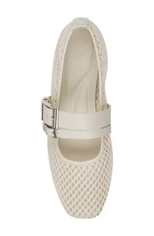 Dkny Dade Buckle Strap Mesh Ballet Flat - Khaki