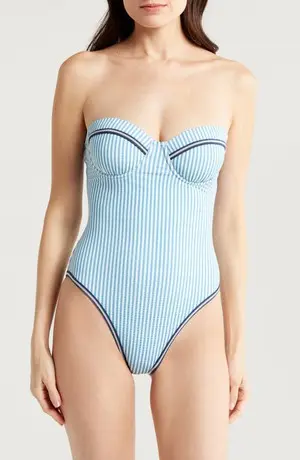 Solid & Striped The Alma Underwire One-piece Swimsuit - French Blue X Brule Stripe