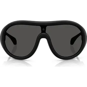Moncler Cloche Polarized Pilot Shield Sunglasses - Matte Black