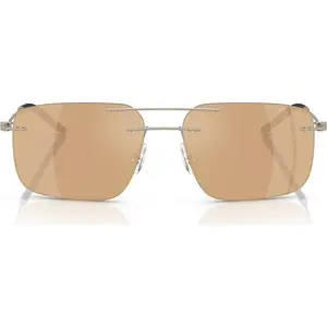 Moncler Moncler 56mm Rimless Rectangular Sunglasses Matte Bronze