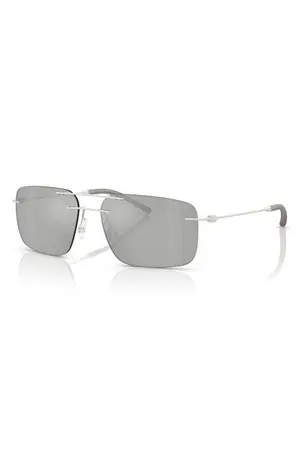 Moncler 56mm Rimless Rectangular Sunglasses