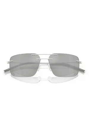 Moncler 56mm Rimless Rectangular Sunglasses