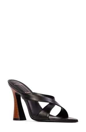 BLACK SUEDE STUDIO Zoey Sandal - Black Leather