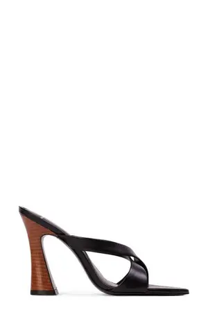 BLACK SUEDE STUDIO Zoey Sandal - Black Leather