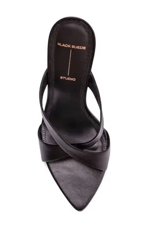 BLACK SUEDE STUDIO Zoey Sandal - Black Leather