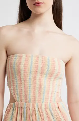 Rip Curl Premium Surf Stripe Tiered Cotton Maxi Dress - Multi Color