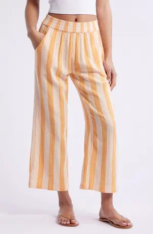 Rip Curl Stripe Cotton Gauze Pants
