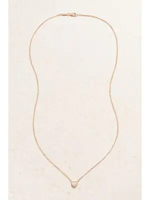 ANITA KO 18-karat Rose Diamond Heart Pendant Necklace
