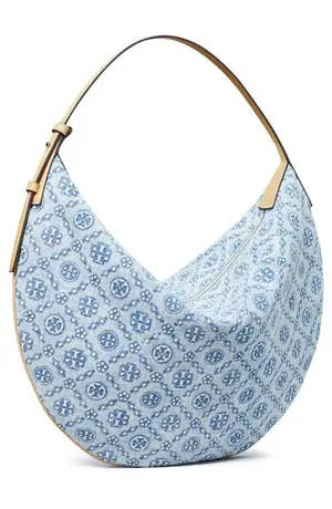 Tory Burch T Monogram Denim Shoulder Bag