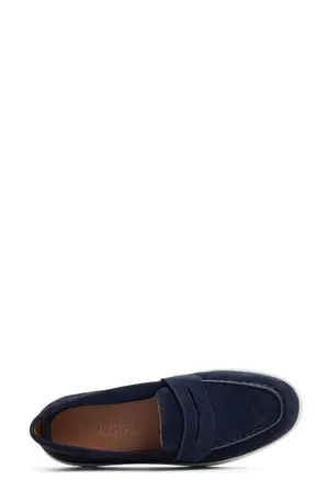 Sperry Wedge Penny Loafer - Navy Leather Suede