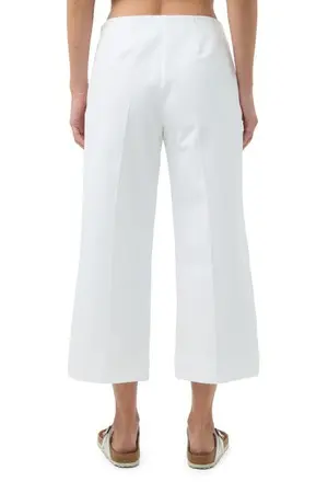 Trina Turk Fortunate Cropped Wide Leg Pants - White