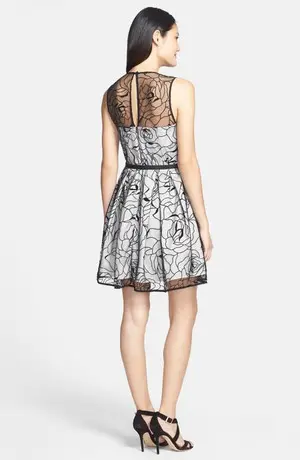 Eliza J Sleeveless Floral Fit-and-flare Dress