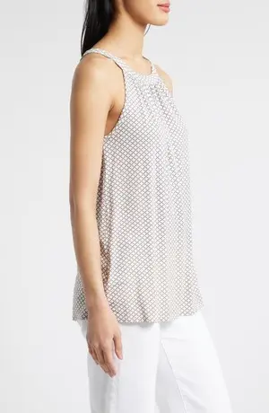 Loveappella Tile Print Knit Tank - Grey Tile
