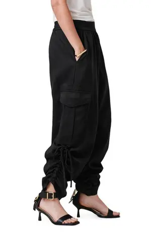 ALLSAINTS Kaye Ruched Cargo Pants - Black