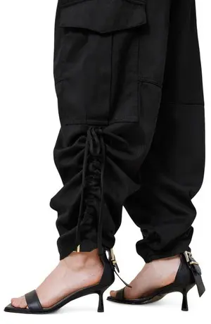 ALLSAINTS Kaye Ruched Cargo Pants - Black
