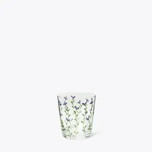 Tory Burch Jolie Fleur Double Old Fashioned Glass, Set Of 4 - Purple Multi