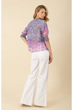 Hale Bob Eileen Voile Top - Blue