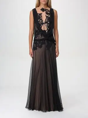 Alberta Ferretti Maxi Gown With Lace Embellishments