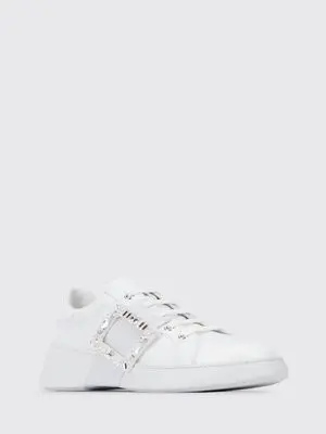 ROGER VIVIER Embellished Leather Sneakers - White