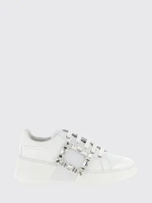 ROGER VIVIER Embellished Leather Sneakers - White