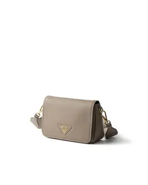 Prada Leather Shoulder Bag - Grey