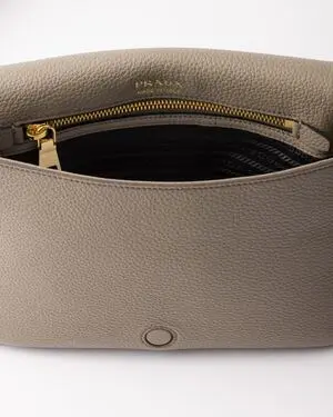Prada Leather Shoulder Bag - Grey