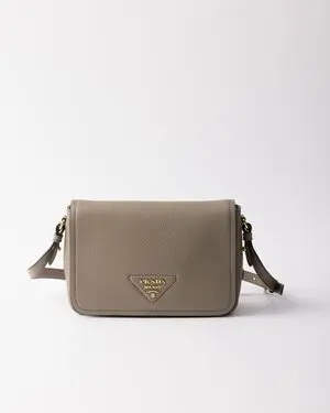 Prada Leather Shoulder Bag - Grey