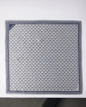 Prada Jacquard Silk Scarf 90 - Blue