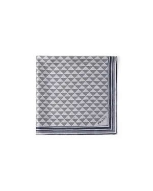 Prada Jacquard Silk Scarf 90 - Blue